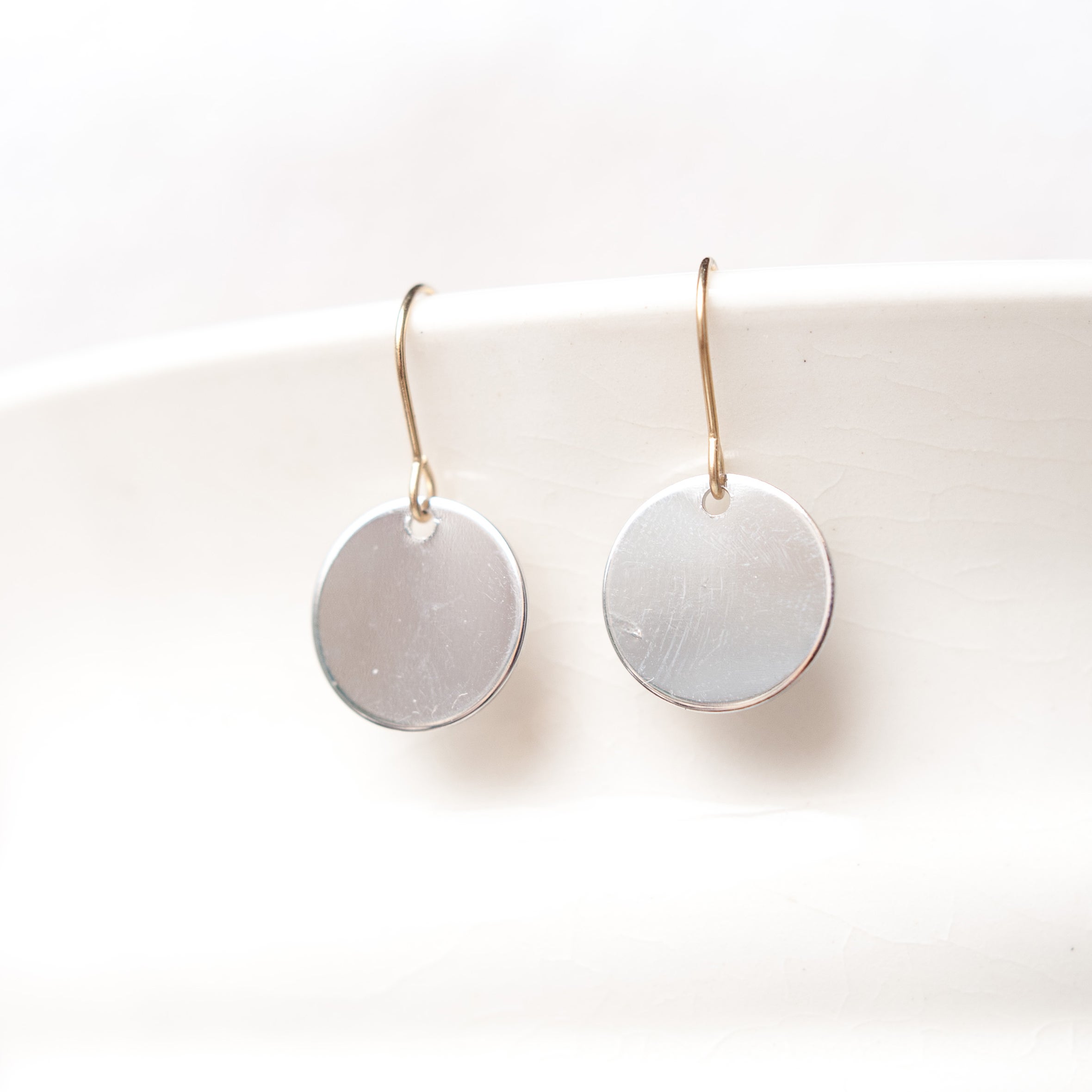 disc earrings silver